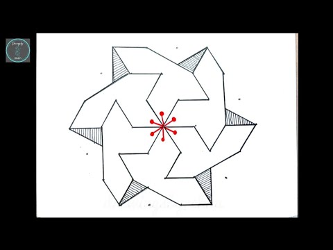 7*4 Dots 3D Rangoli || Easy Kolam || Symmetrical Rangoli with Dots ...