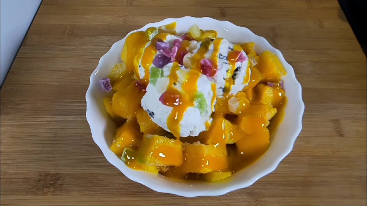하리보로 만드는 눈꽃 망고빙수(HARIBO Snow mango shaved ice) - YouTube