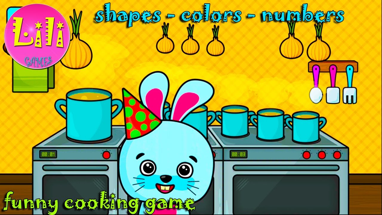 Kids learn Shapes, Colors, Numbers and Words, funny cooking with cute ...