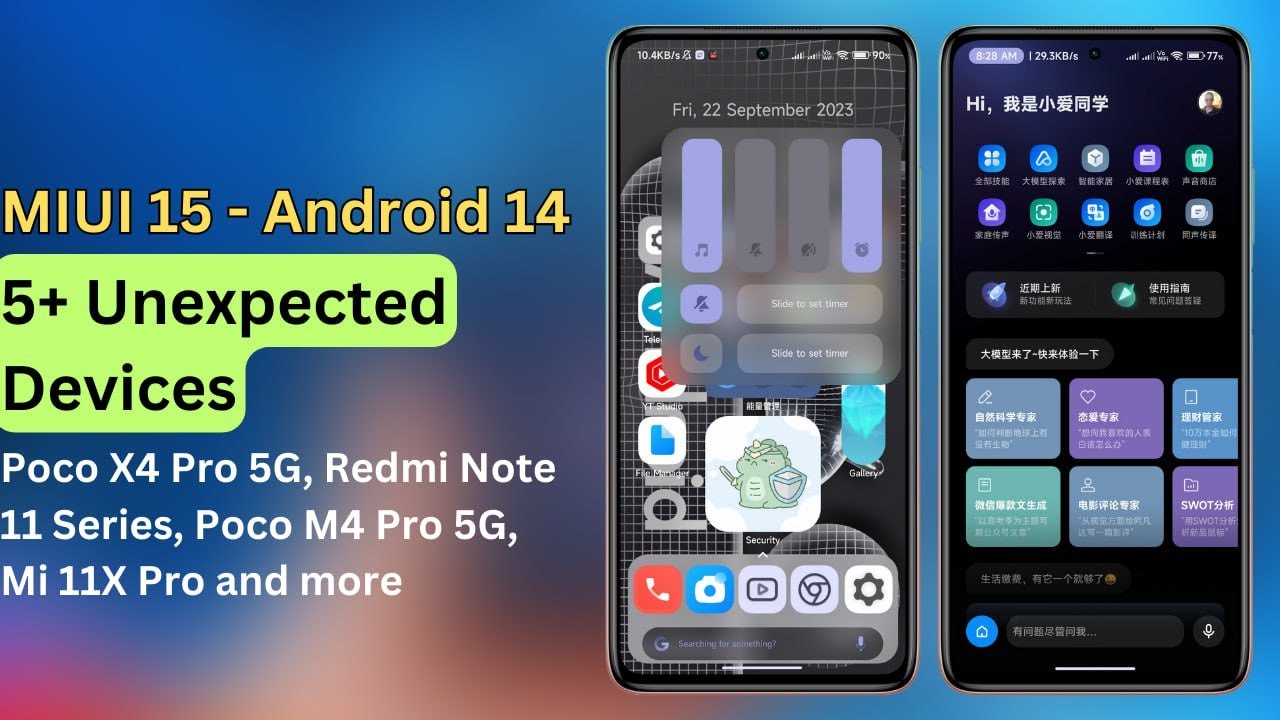 Android 14 MIUI 15 - Poco X4 Pro 5G, Poco M4 Pro 5G, Redmi Note 11 Series, Mi 11X Pro and more 📱 ...