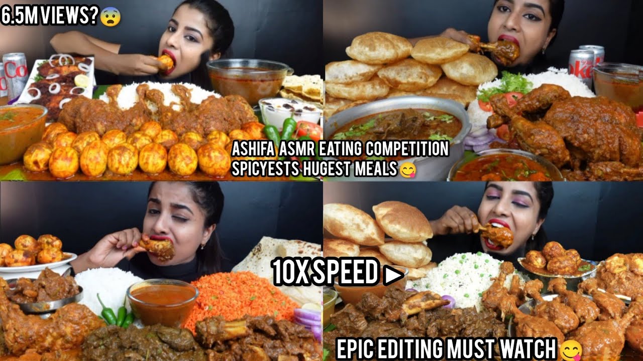 ASHIFA ASMR EATING COMPILATION SPICIEST HUGEST MEALS EVER 😨🥵 | SPEED ...