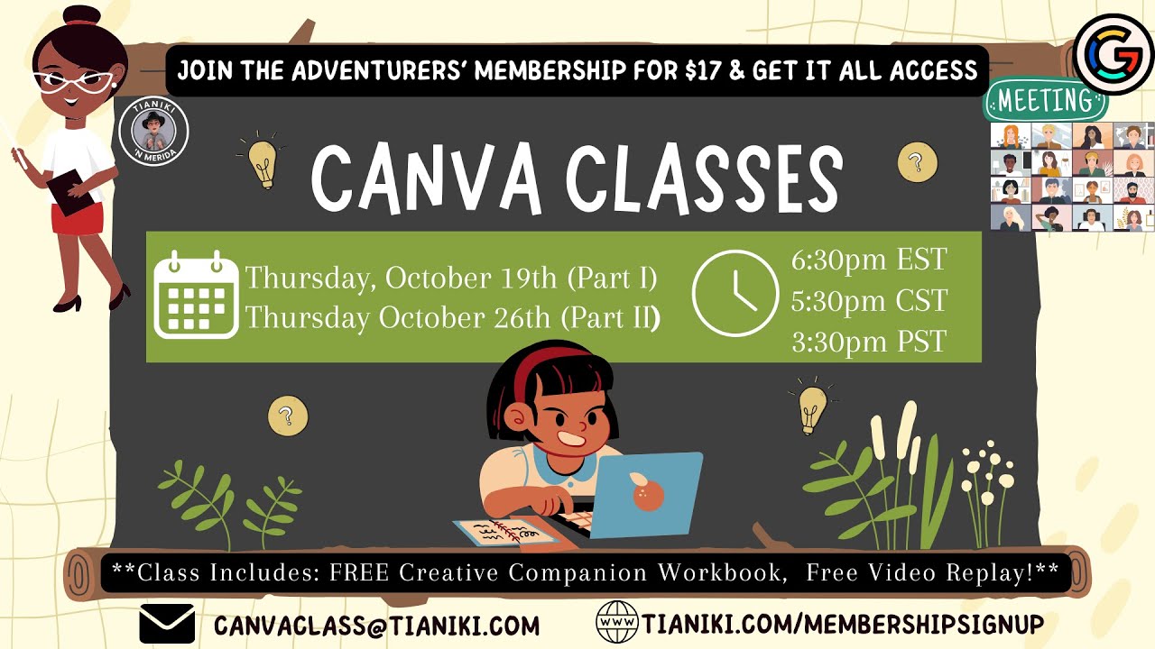 CANVA 101 & CONTENT EDITING CLASSES - REGISTRATION IS OPEN! Get In ...