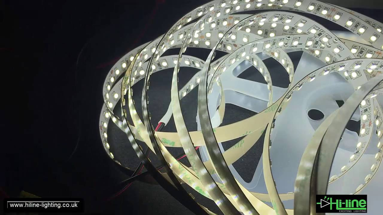 120 LEDs per meter Led strip (cool white) - YouTube