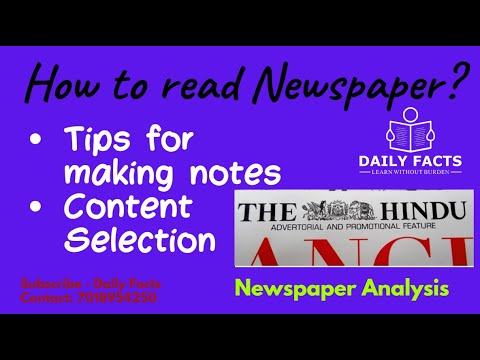 Tips for Newspaper Reading II For current affairs and Mains Answer ...