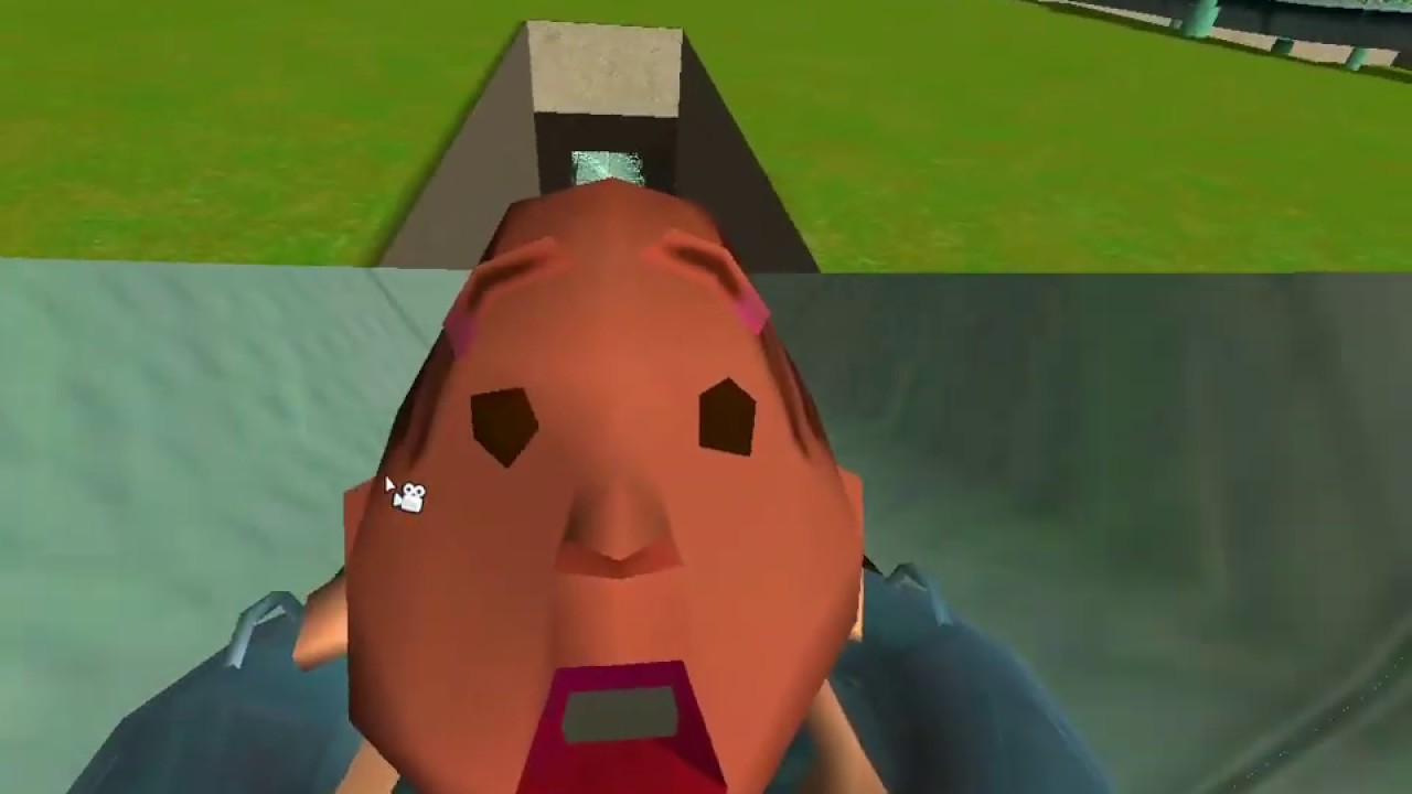 My first successful water slide in RCT3 - YouTube
