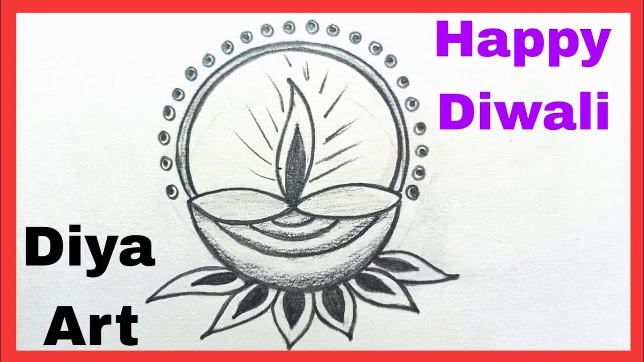 diya drawing/Deepak pencil sketch/Diya pencil art / Deepak ka Chitra ...