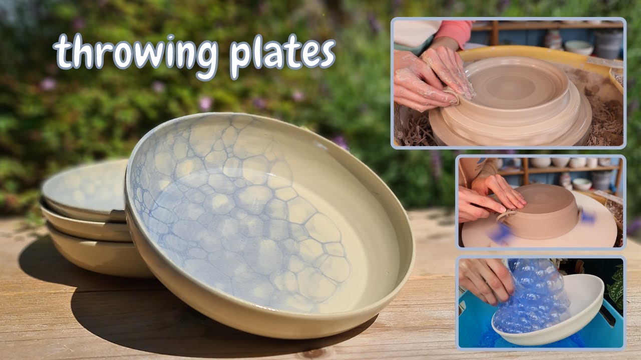 How To Throw Plates On The Potter's Wheel // full pottery process - YouTube