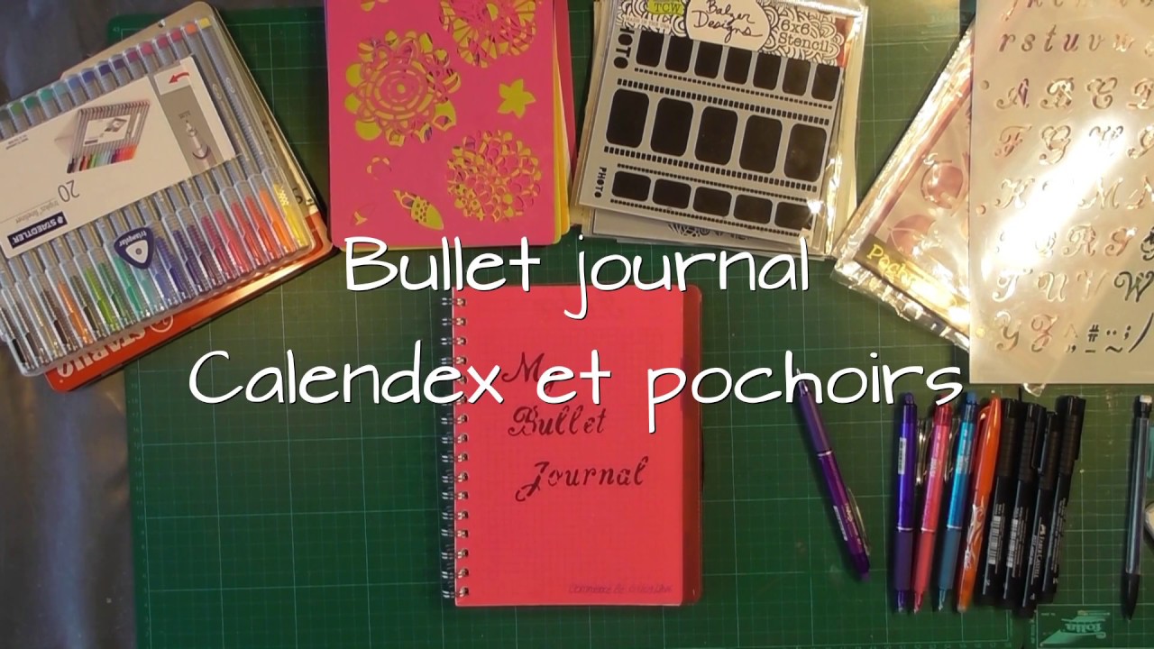 Bullet journal calendex et pochoirs - YouTube
