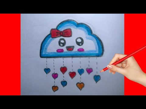 HOW TO DRAW A CUTE CLOUD EASY STEP BY STEP - YouTube