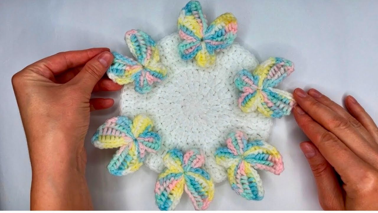 How to crochet the most beautiful butterfly coaster 🦋🦋🦋 - YouTube