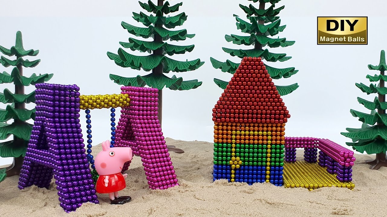 DIY - How To Build Simple House and Swing from Magnetic Balls ...