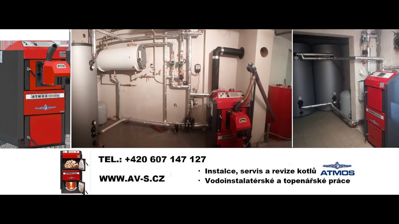 Kotel Atmos ukázka instalace DC30SX, DC25S se zapojením F1 Laddomat ...