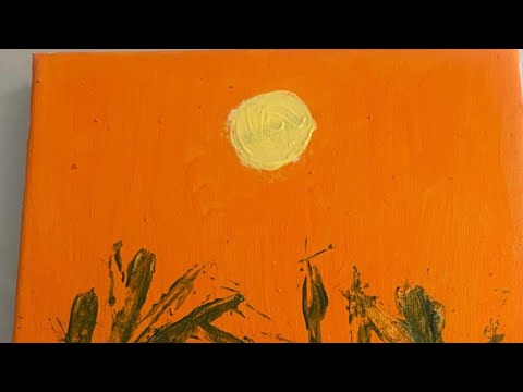 How to draw a rustic sunset on canvas | sunset for beginners #painting ...