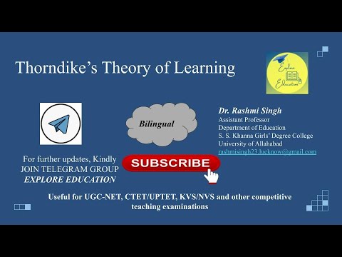 Thorndike's Theory of Learning (S-R Theory of Learning) - YouTube