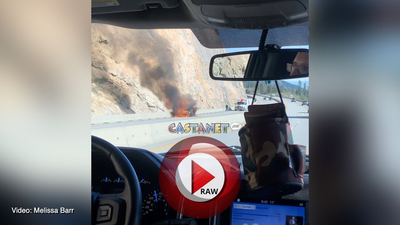Car fire on Highway 97 - YouTube