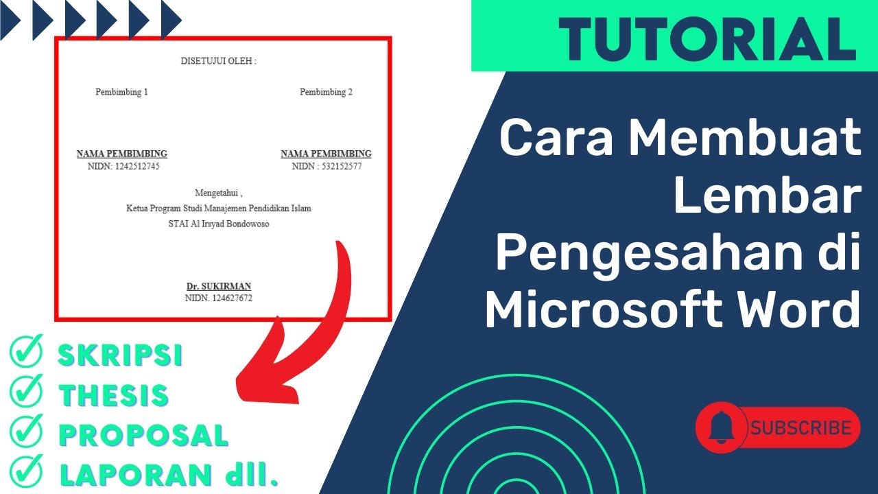 Cara Membuat Lembar Pengesahan di Microsoft Word - YouTube