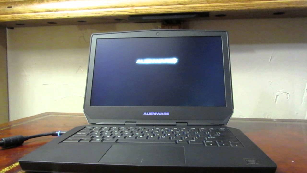 Alienware 13 Powering On And Off (very fast loading with SSD) - YouTube