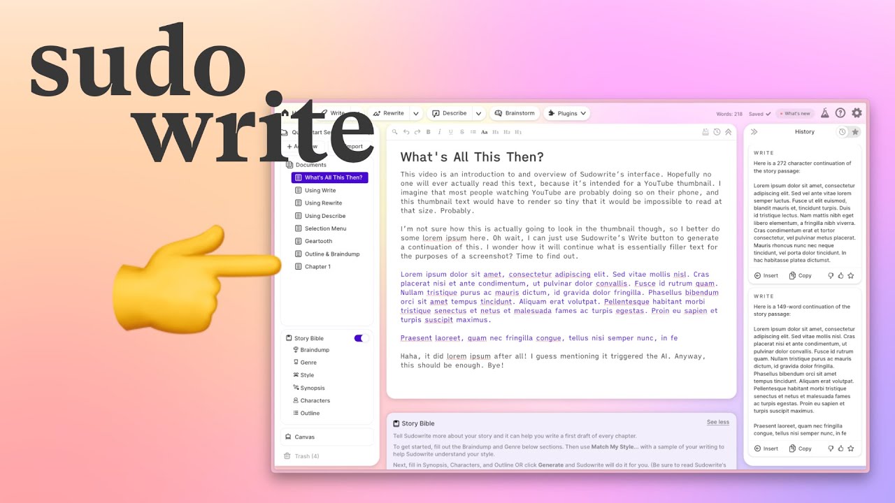 Sudowrite Quick Start - Part 2: Getting Started - YouTube