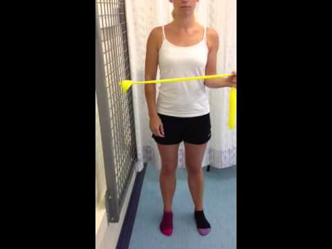 Shoulder resisted external rotation (with resistance band) - YouTube