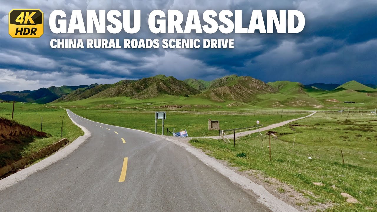 Chinese Rural Road's Stunning Grassland Views - Scenid Drive 4k HDR ...