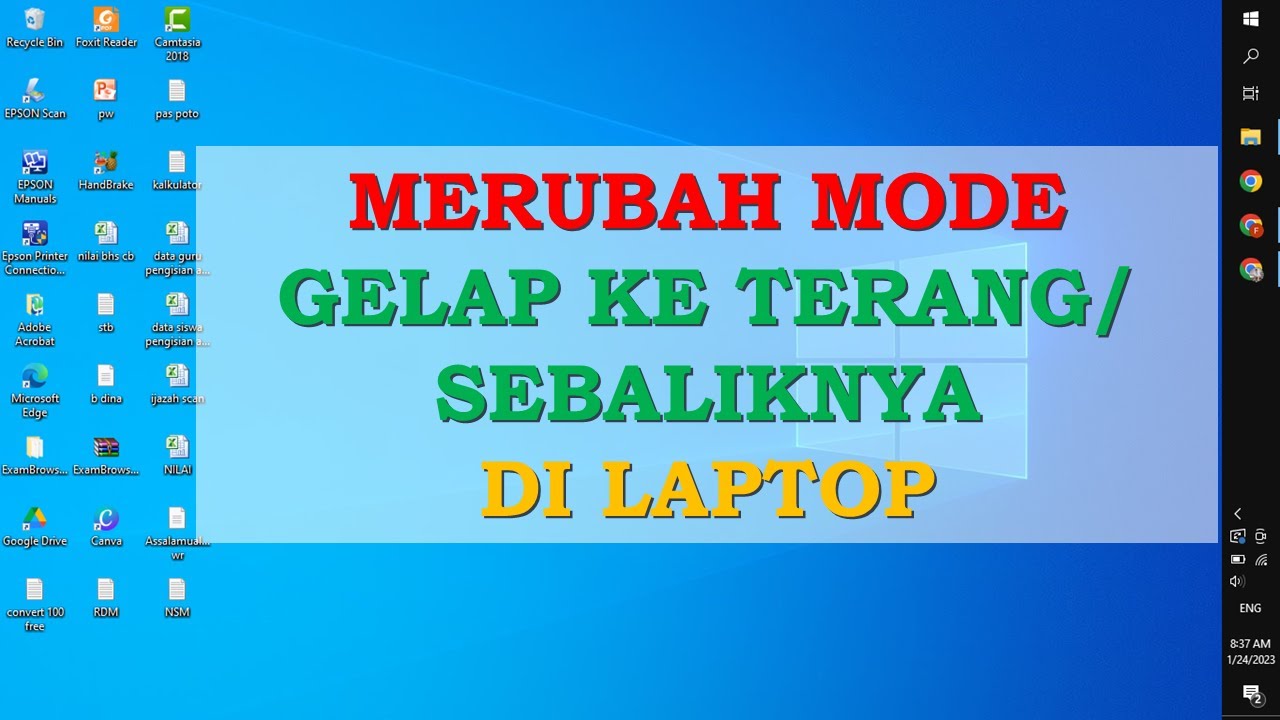 Cara Merubah Mode Terang dan Gelap di Laptop - YouTube