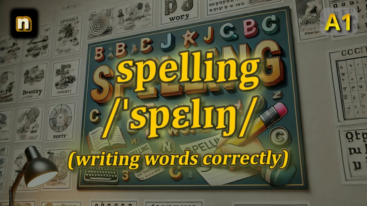 [n] Spelling meaning (writing words correctly) with 5 examples - YouTube