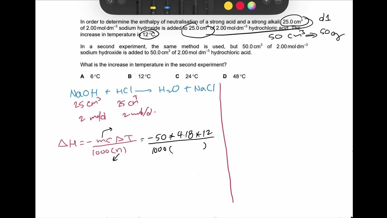9701: enthalpy change of the neutralization - YouTube