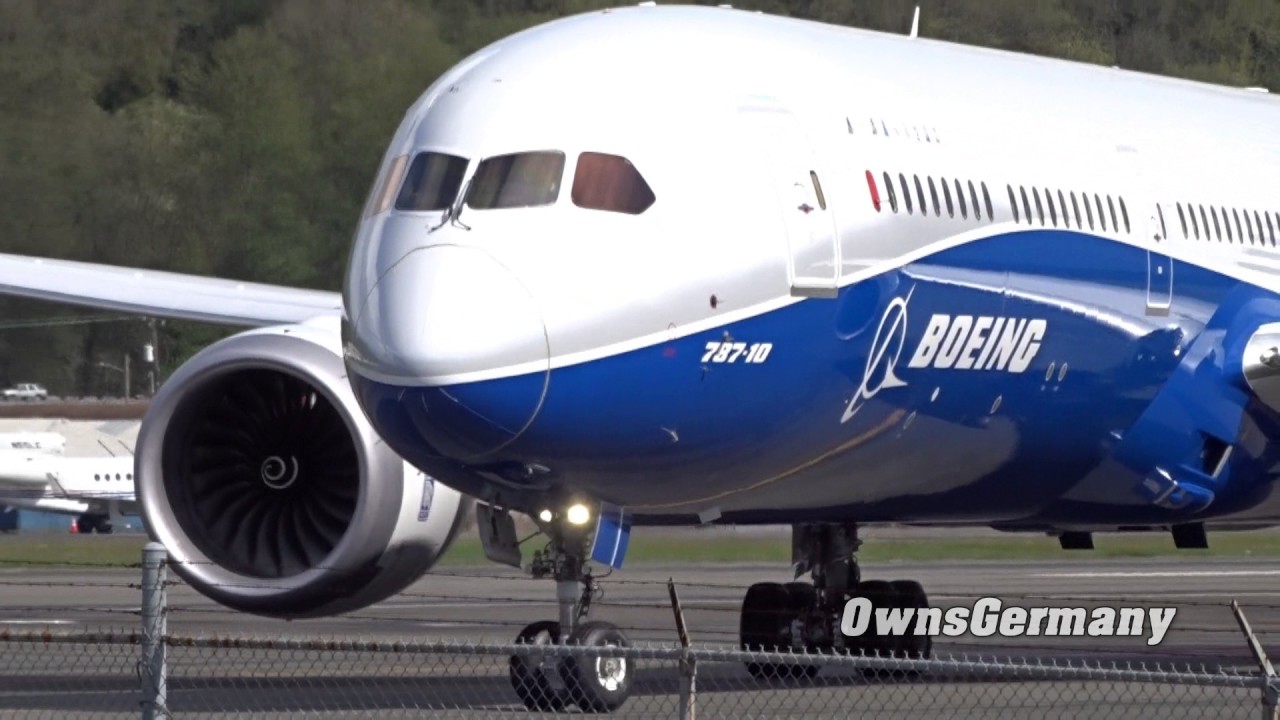1st Capture Boeing 787-10 Dreamliner Landing @ KBFI Boeing Field - YouTube