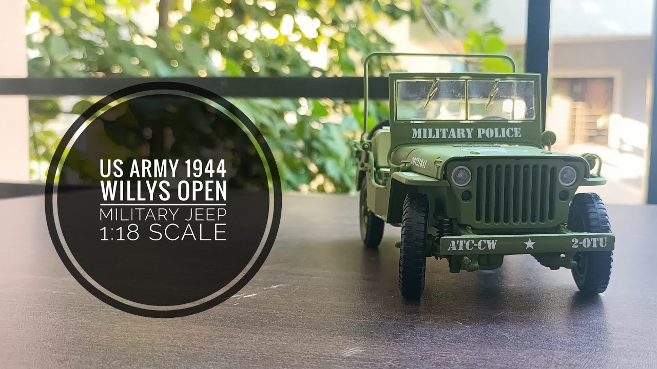 Willys US Army 1944 Open Military Jeep 1:18 Scale Diecast Model | Make ...
