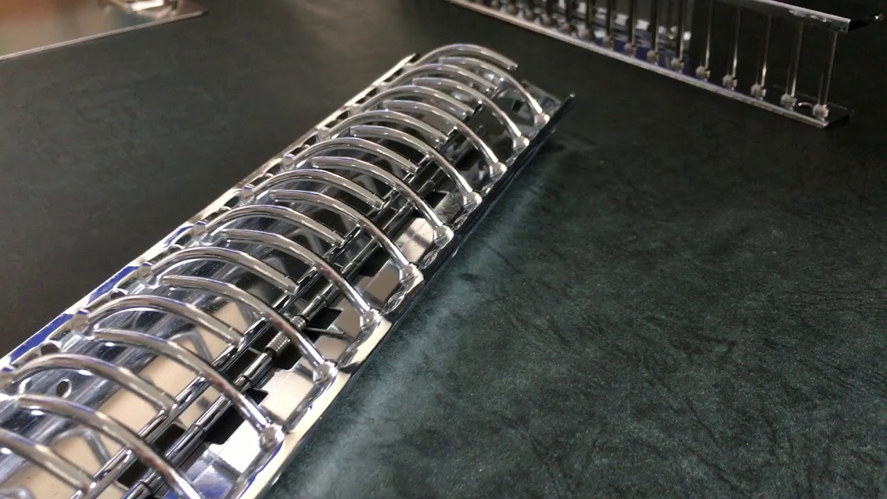 26 holes pin file binder 26 ring mechanism maker - YouTube
