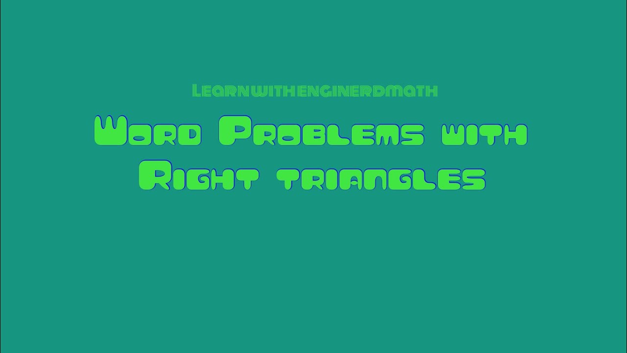 Word Problems With Right Triangles (Tagalog/Filipino Math) - YouTube