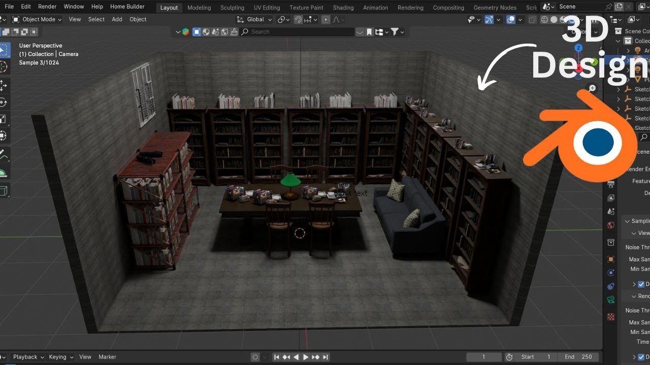 Crafting a Mesmerizing Library Architecture in Blender 3D! - YouTube