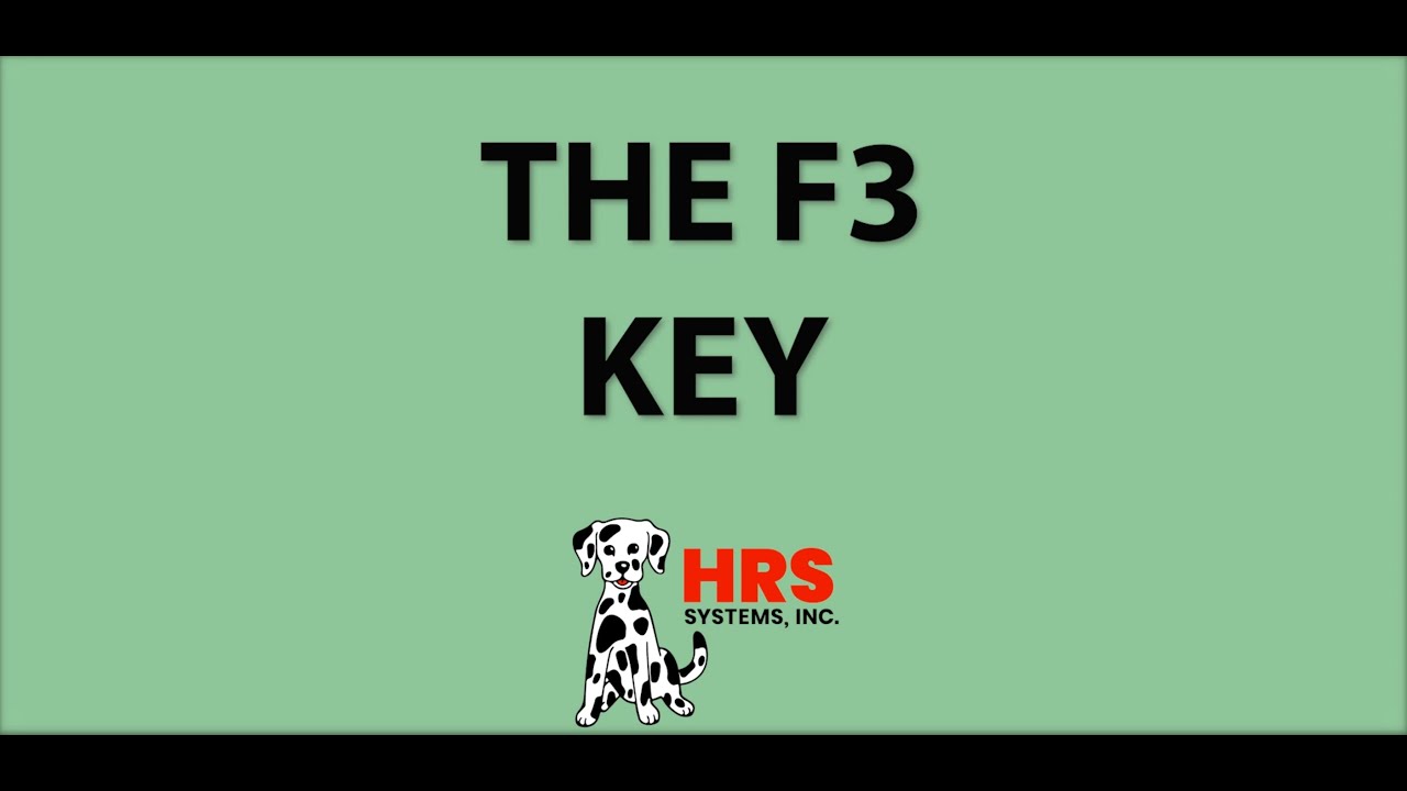 The F3 Key - YouTube