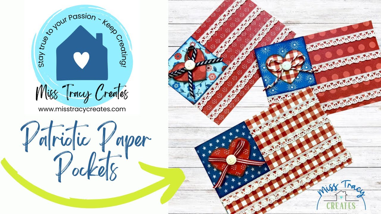 DIY Patriotic Flag Pockets with Paper Scraps (Beginner Paper Craft ...