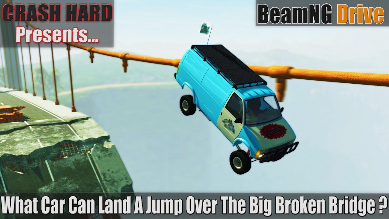 BeamNG Drive - What Car Can Land A Jump Over The Big Broken Bridge ...
