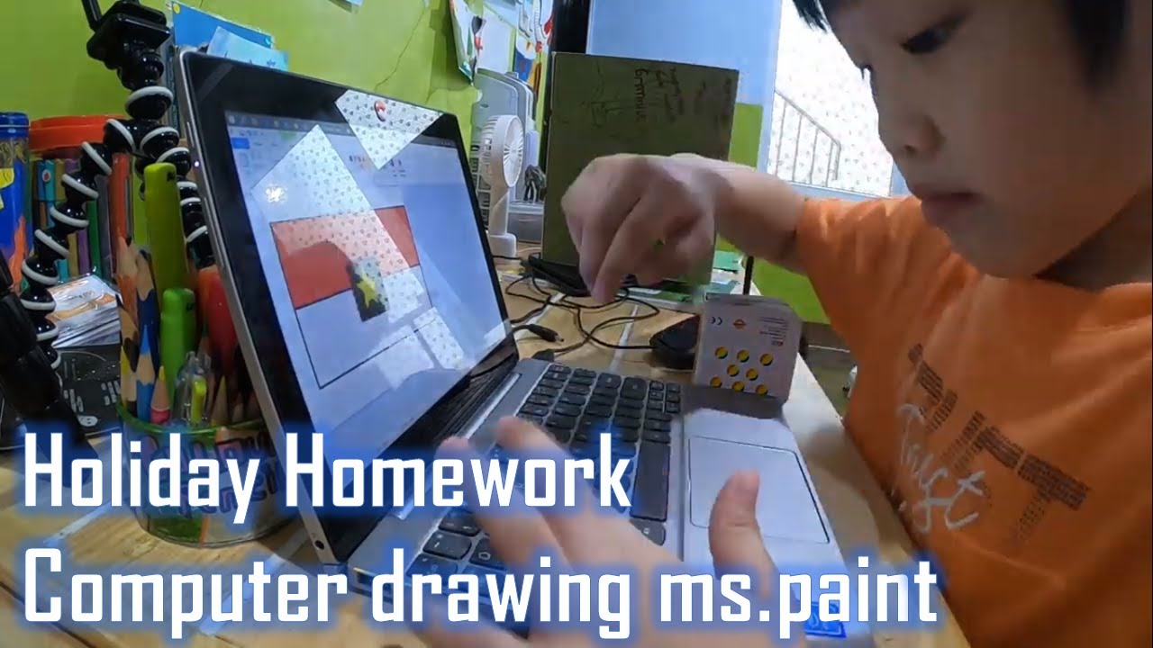 SCHOOL FROM HOME ORLANDO COMPUTER MS PAINT HOLIDAY HOMEWORK - YouTube