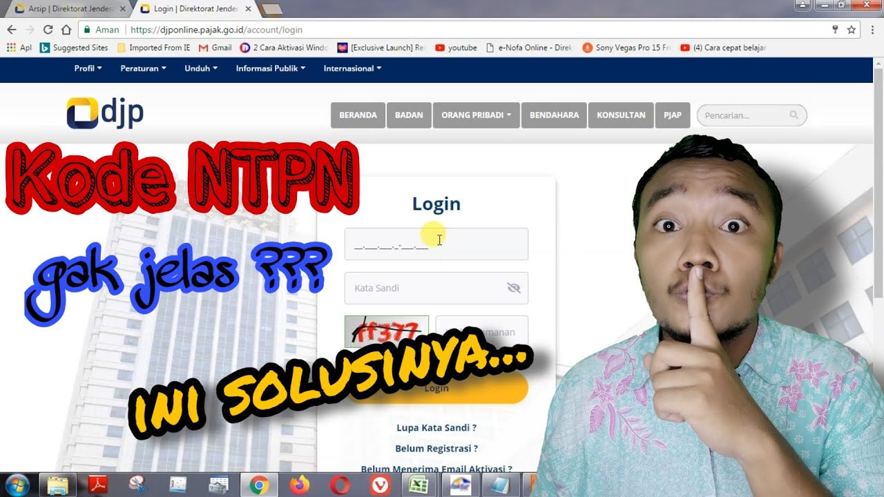 Cara mengecek Kode NTPN pada bukti Setoran Pajak - YouTube