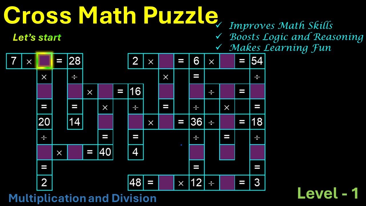 Cross Math Puzzle -4 #MATHCUBE - YouTube