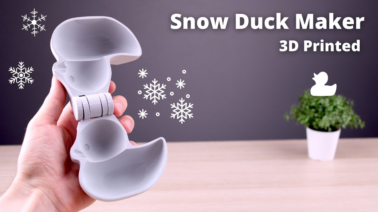 3D Printed Snow Duck Maker - snowball fight - YouTube