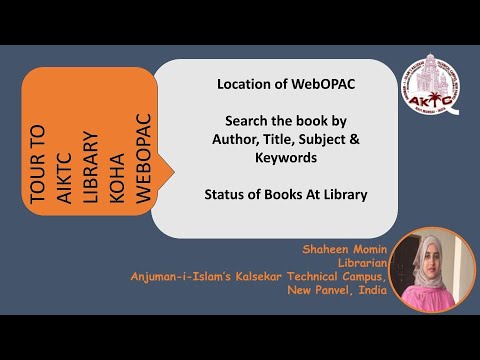 Quick Tour of LIBRARY KOHA OPAC & Basic Search on OPAC - YouTube