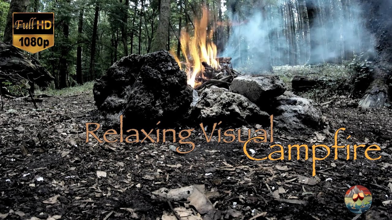 Relaxing mountain real campfire - YouTube