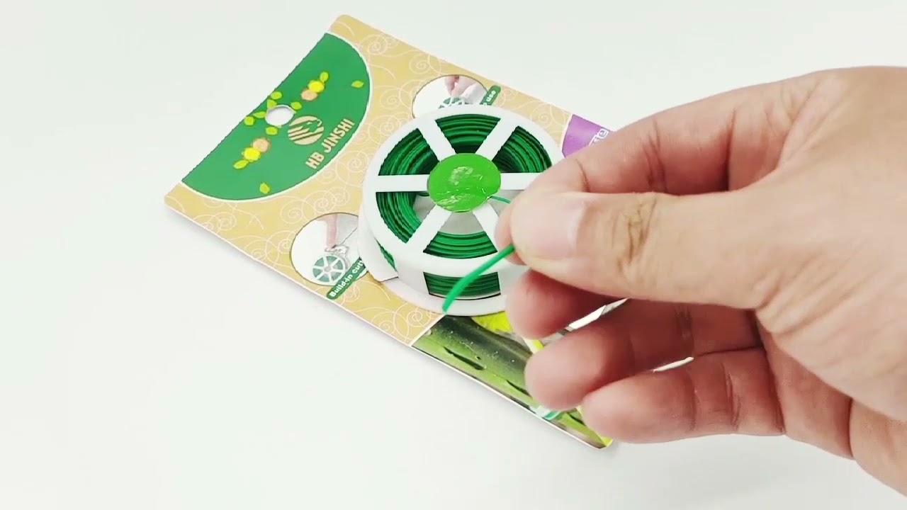 Green Coated Garden Plant Ties wire with Cutter, binding wire - YouTube