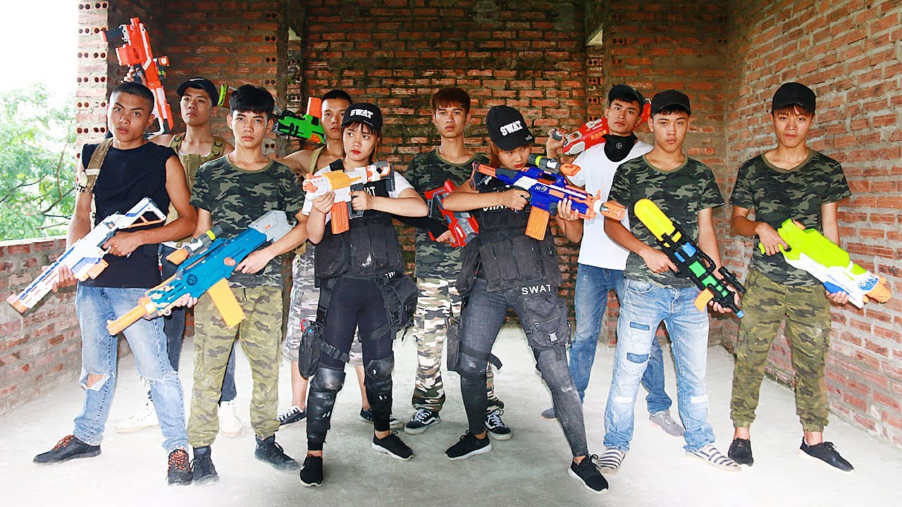 Action Soldier Girl Nerf guns S.W.A.T Mission rescue Princess Nerf war - YouTube