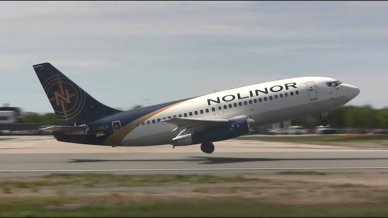 Nolinor Boeing 737-2L9 - Landing & Takeoff - YouTube