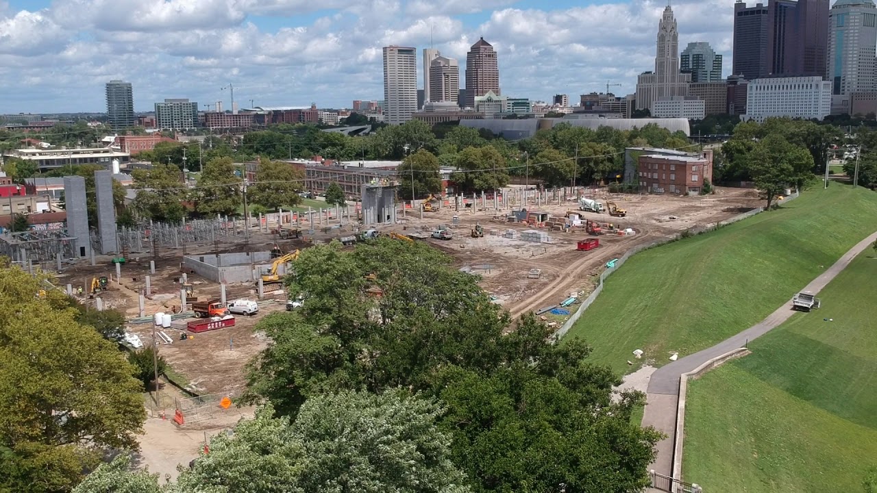 Columbus Ohio Skyline from Franklinton Arts District - YouTube