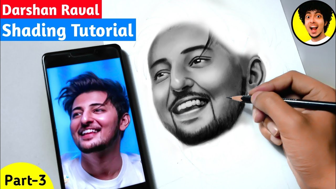 Darshan Raval Sketch || How to Draw DARSHAN RAVAL face || Grid Method ...