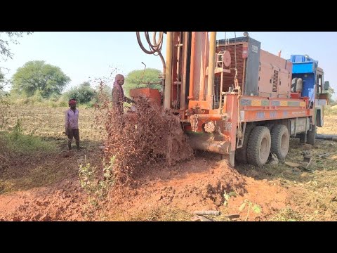 bore well drilling village from farming side || amazing 20hp water come ...