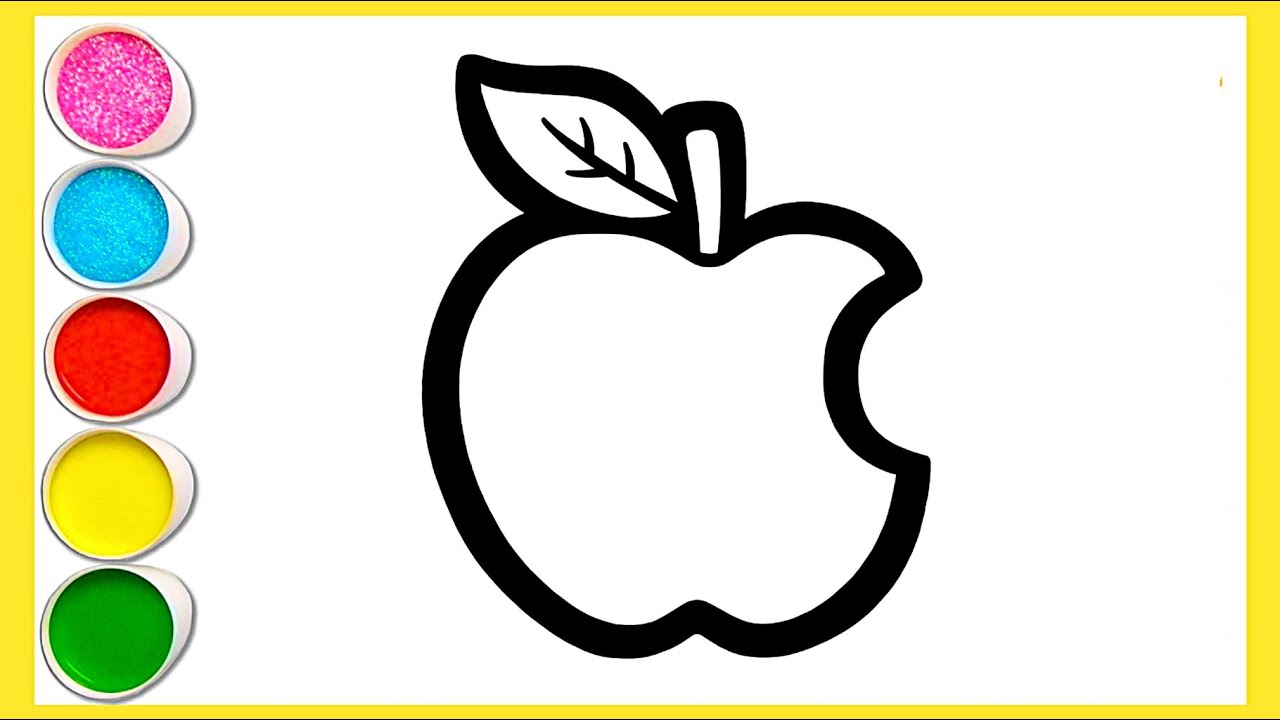 How to draw an Apple || Apple Drawing easy step by step simple drawing ...