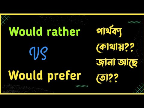 How to proper use of Would Rather & Would Prefer in English grammar ...