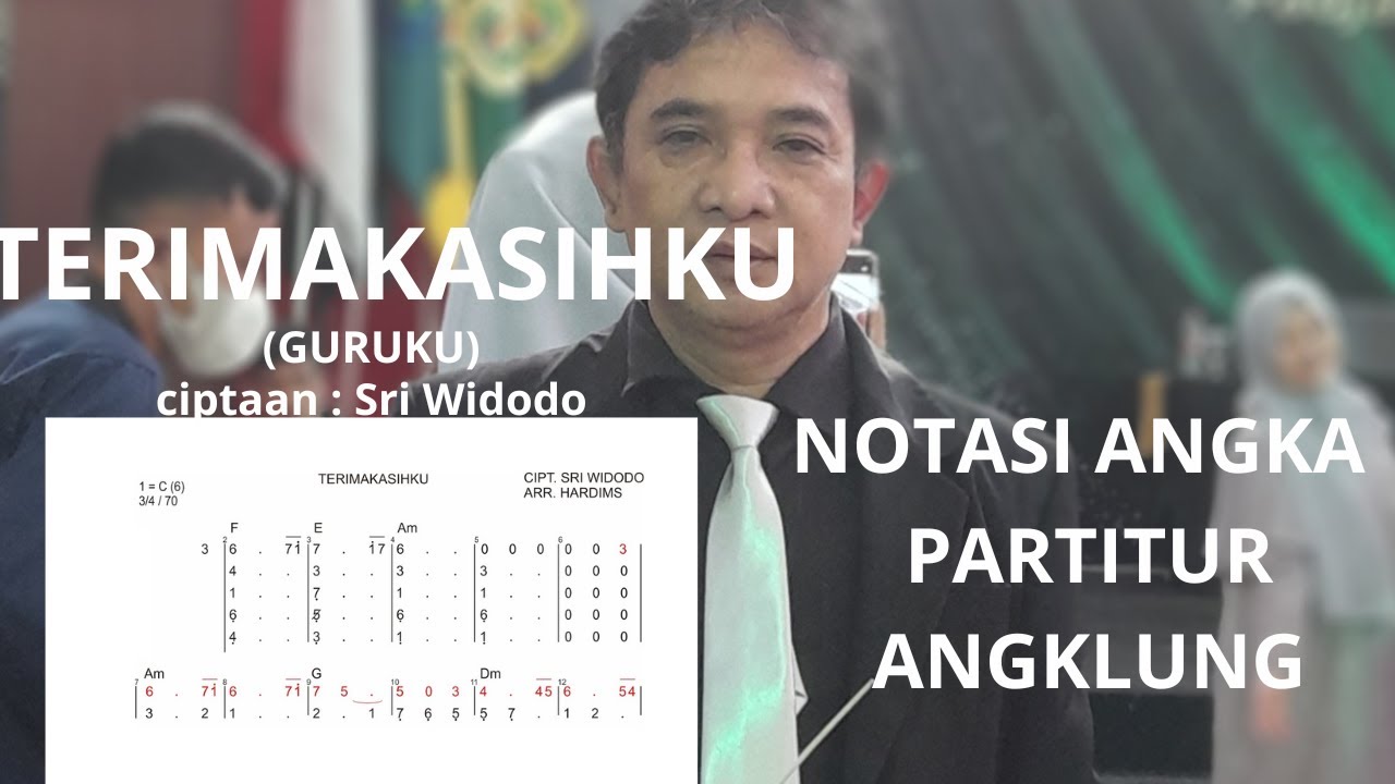 NOTASI ANGKA/PARTITUR ANGKLUNG LAGU NASIONAL TERIMAKASIH GURUKU CIP SRI ...